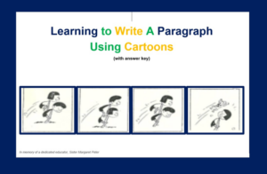 learning to write a paragraph using cartoons