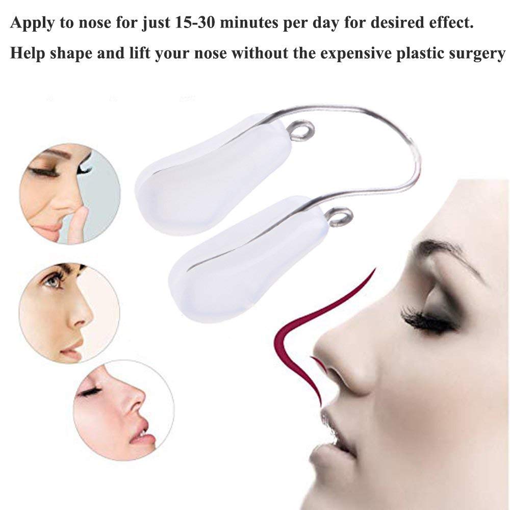 Nose Shaper Clip Nose Beauty Up Lifting Silicone Pain-Free Nose Bridge Straightener Corrector Slimming Rhinoplasty Device for Wide Crooked Nose High Up Tool