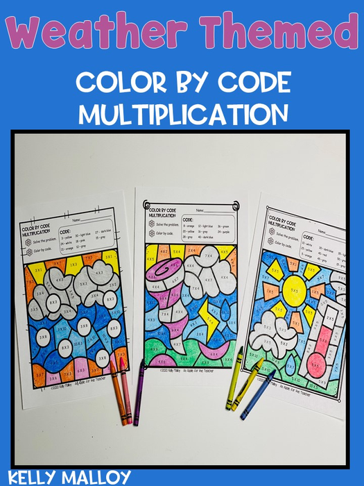 Weather Themed Multiplication Color By Number