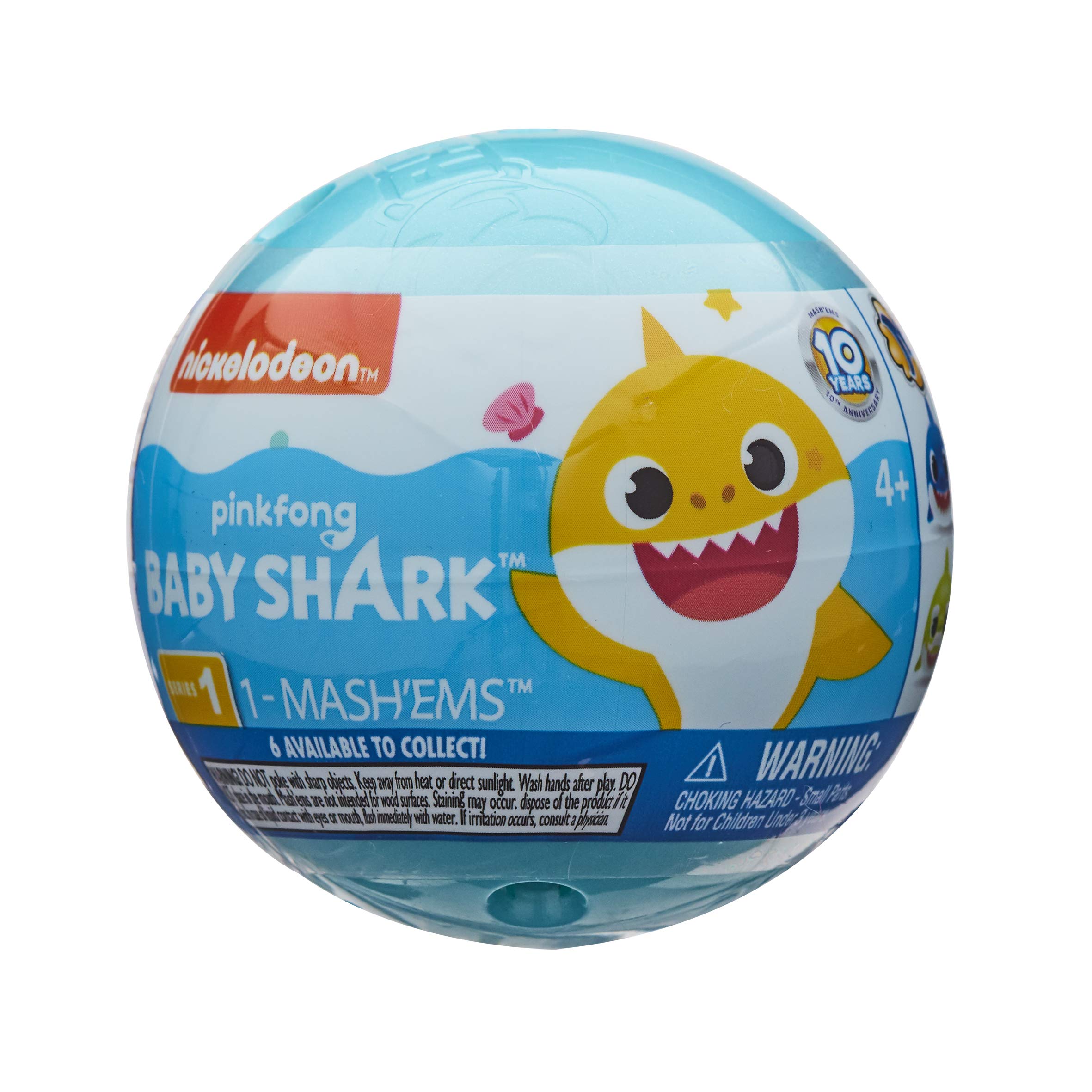 Mash'Ems Baby Shark Collectable Squishy Characters, Baby Shark Toys, Pink Fong