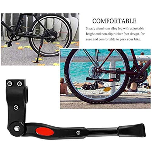 Adjustable Bike Kickstand Aluminum Alloy Bicycle Kick Stand Adult Center Mount Bicycle Kickstands Bike Side Support Bracket Non-Slip Rear Side Bike Kick Stand for 16’’-20’’ 24’’ Road Bike/BMX/MTB