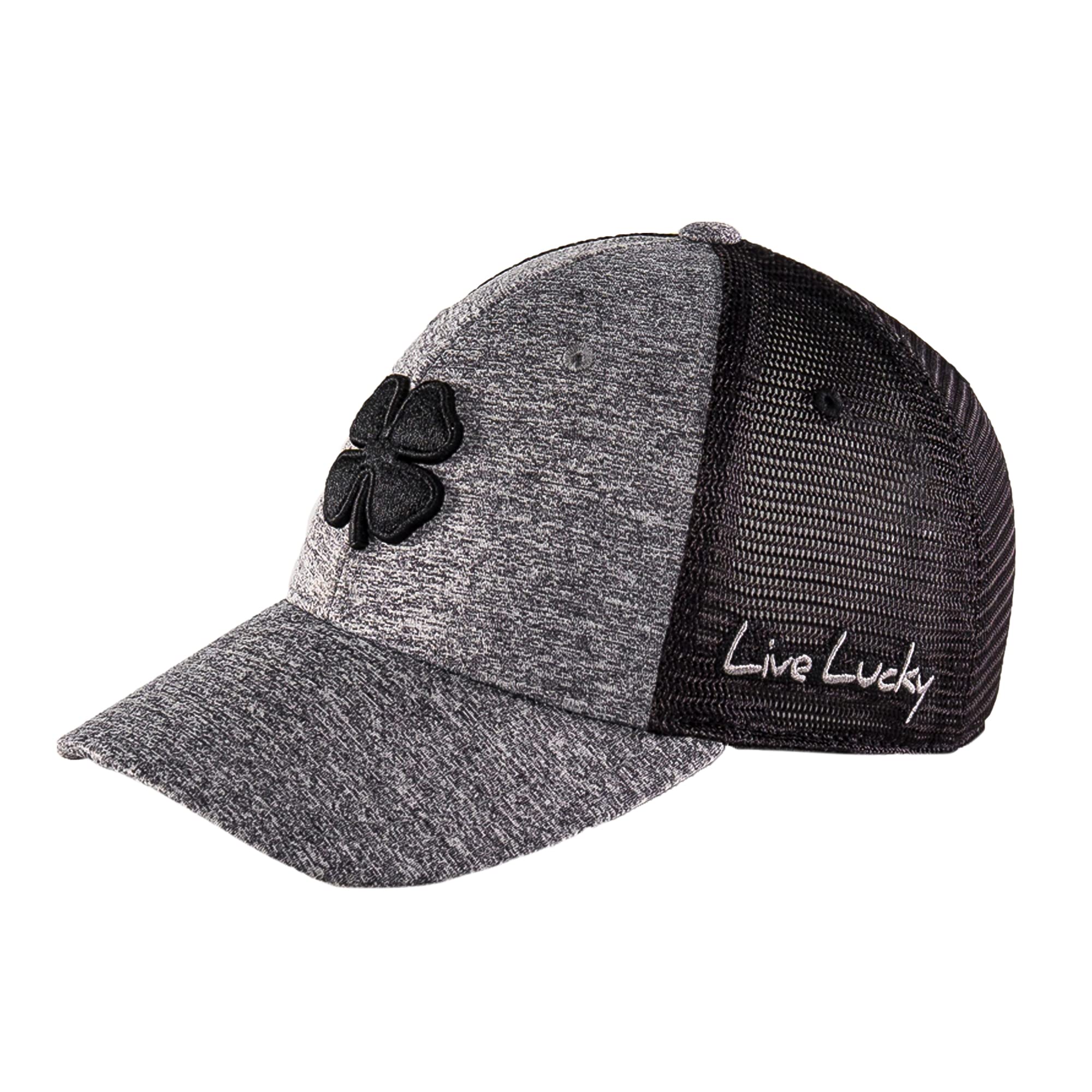 Black Clover Lucky Heather Mesh Grey Flex Cap, Black/Grey/Black Mesh (S/M)