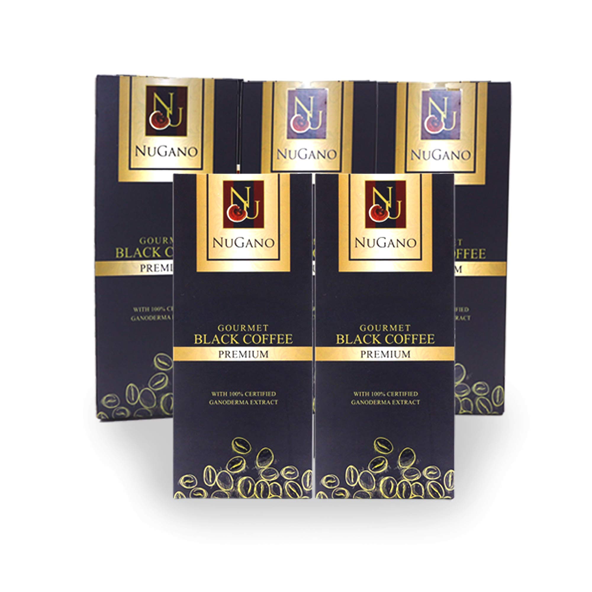 5 Packs of Nugano Black Coffee with Certified Ganoderma Extract (Total 150 sachets) Expiry 4/21