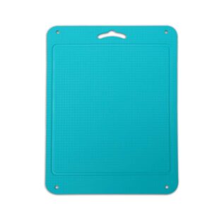 kingneed silicone chopping mat flexible thick cutting board food grade material odorless two sided non-slipping 0.15 inch thickness, 12.6 x 9.6 inch for kitchen (blue)