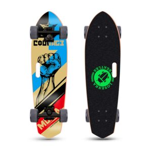 losenka 28 inch mini cruiser skateboard cruiser | canadian maple deck - designed for kids, teens and adults (persistence pro)