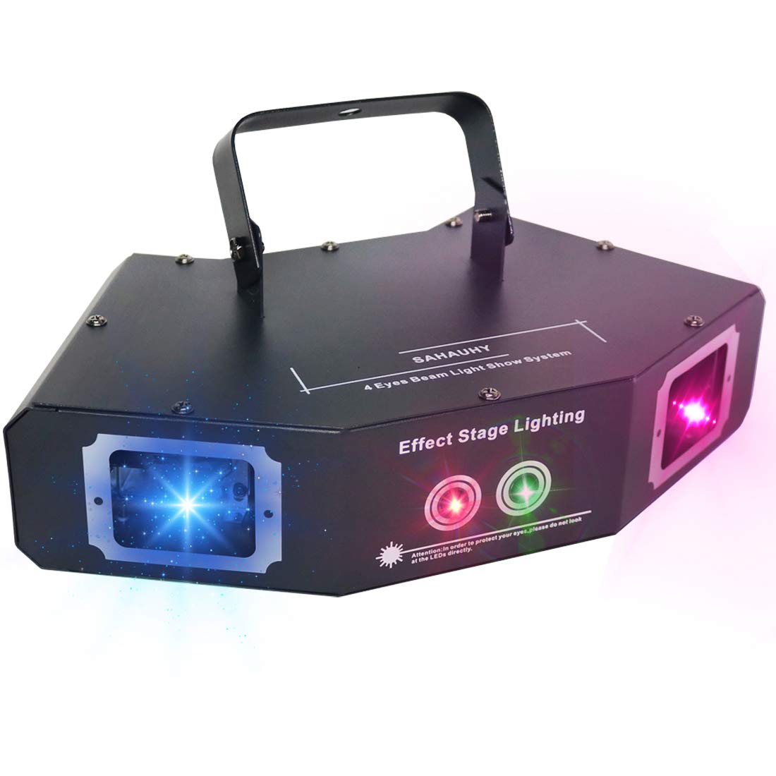 DJ Lights,SAHAUHY Four Beam Effect RGB Sound Activated DJ Stage Strobe Lights for Birthday Party Disco Dancing Bar Club