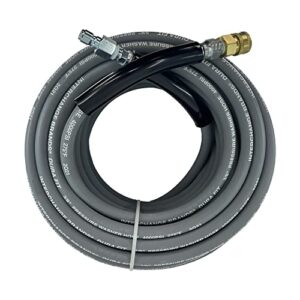 INTERCHANGE BRANDS, LLC - 3/8 In x 100ft 4000 PSI High Pressure Washer Hose Gray Non-Marking, Steel Braid, Quick Couplers, 275 Max Temp, Assembled In USA