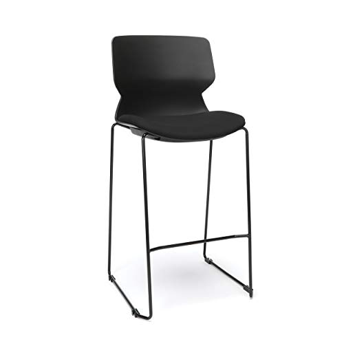 HON Basyx Contempo Guest Stool, 2 Pack, Black/Black