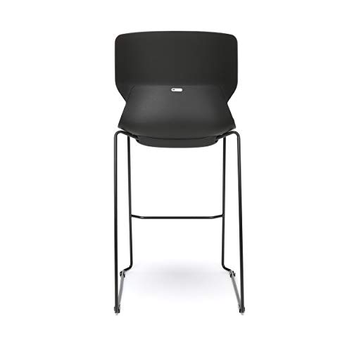 HON Basyx Contempo Guest Stool, 2 Pack, Black/Black