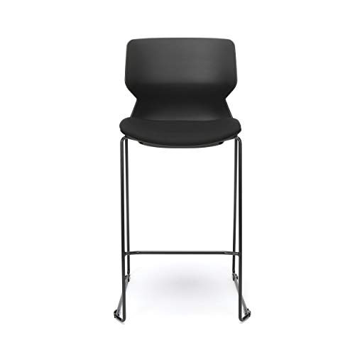 HON Basyx Contempo Guest Stool, 2 Pack, Black/Black