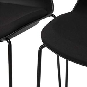 HON Basyx Contempo Guest Stool, 2 Pack, Black/Black