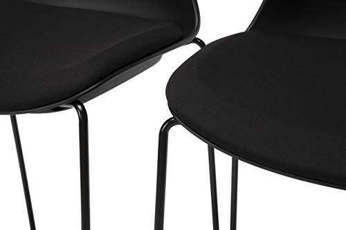 HON Basyx Contempo Guest Stool, 2 Pack, Black/Black