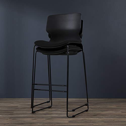 HON Basyx Contempo Guest Stool, 2 Pack, Black/Black