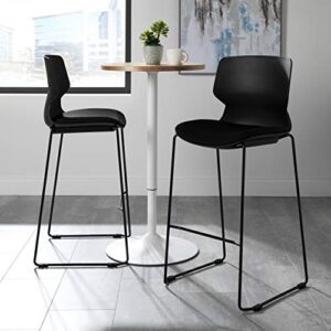 HON Basyx Contempo Guest Stool, 2 Pack, Black/Black