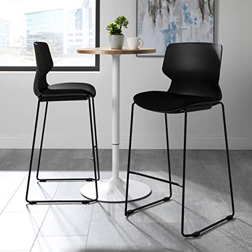 HON Basyx Contempo Guest Stool, 2 Pack, Black/Black