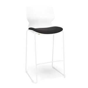 hon basyx contempo guest stool, 2 pack, white/black