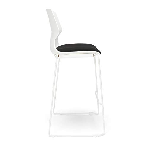 HON Basyx Contempo Guest Stool, 2 Pack, White/Black