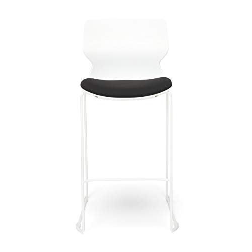 HON Basyx Contempo Guest Stool, 2 Pack, White/Black