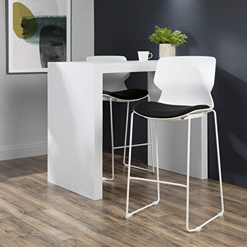 HON Basyx Contempo Guest Stool, 2 Pack, White/Black