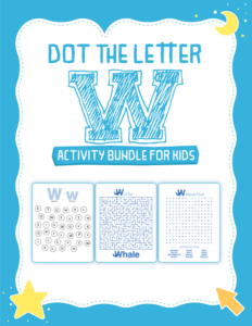 dot the letter w activity bundle for kids