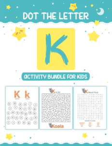 dot the letter k activity bundle for kids