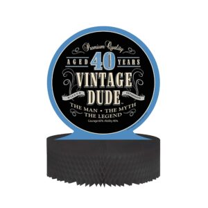 vintage dude 40th birthday centerpiece, 3 ct