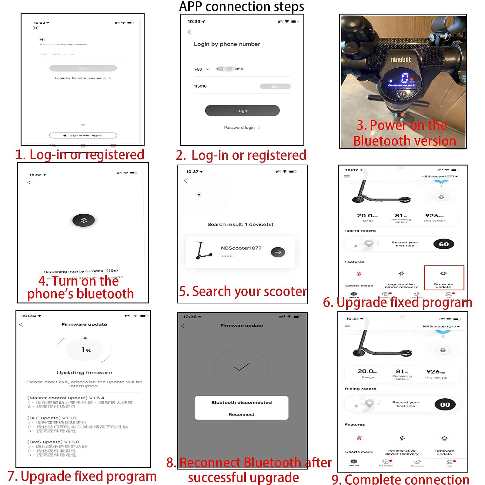 GLDYTIMES Dashboard Replacement for Segway Ninebot ES1 ES2 ES4 Electric Scooter ninebot Circuit Board Accessories Kit