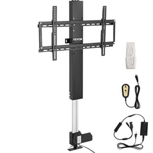 vevor motorized tv lift stroke length 31 inches motorized tv mount fit for max.60 inch tv lift with remote control height adjustable 42-73 inch,load capacity 132 lbs