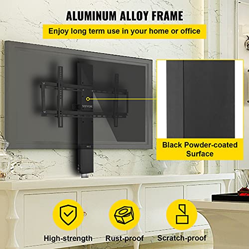 VEVOR Motorized TV Lift Stroke Length 31 Inches Motorized TV Mount Fit for Max.60 Inch TV Lift with Remote Control Height Adjustable 42-73 Inch,Load Capacity 132 Lbs