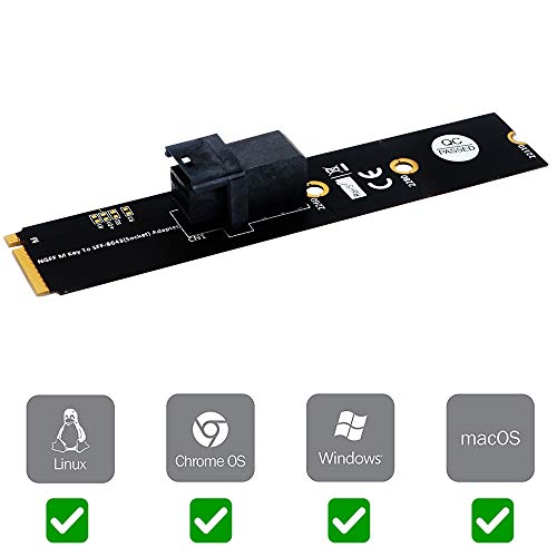 Mini Pcie to Pcie Adapter M.2 Module with Mini-SAS HD (SFF-8643) 36-Pin Connector for U.2 (SFF-8639) NVMe SSD (Upward miniSAS) - Support Intel 750 2.5-inch U.2 SFF SSD