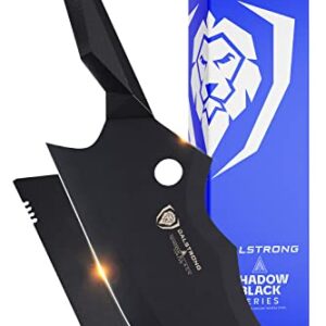 DALSTRONG Meat Cleaver Knife - 9 inch - Shadow Black Series - Black Titanium Nitride Coated - High Carbon - 7CR17MOV-X Vacuum Treated Steel - Sheath - Massive Razor Sharp Kitchen Knife - NSF Certified