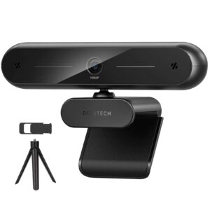 depstech webcam with microphone for desktop, dw10 usb webcam 1080p, web cameras for computers, computer camera with microphone for pc, desktop, laptop, streaming webcam with cover slide & tripod