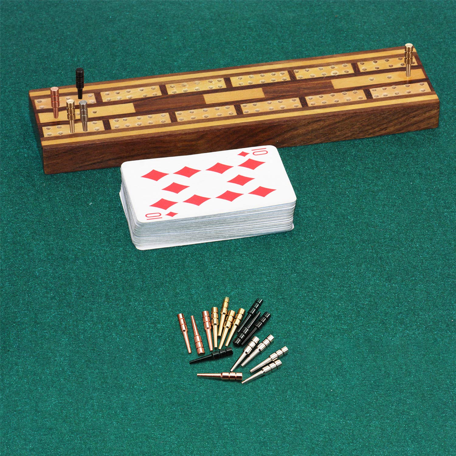 Mudder 40 Pieces Metal Cribbage Pegs Giant Cribbage Pegs Cribbage Pins for Friends and Family Traditional Cribbage Board Game Fit 1/8 Holes, 4 Colors