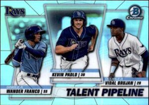 2020 bowman chrome talent pipeline trios #tp-tbr vidal brujan/wander franco/kevin padlo tampa bay rays rc rookie mlb baseball trading card