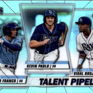 2020 Bowman Chrome Talent Pipeline Trios #TP-TBR Vidal Brujan/Wander Franco/Kevin Padlo Tampa Bay Rays RC Rookie MLB Baseball Trading Card