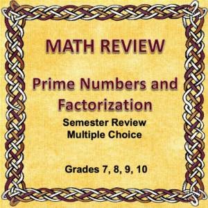 digital math semester review game, prime numbers and factorization, editable