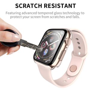 Smiling Case Compatible with Apple Watch SE 2023/Series 6/SE/Series 5/Series 4 44mm with Built in Tempered Glass Screen Protector, Overall Protective Hard PC Case Ultra-Thin Cover- Clear