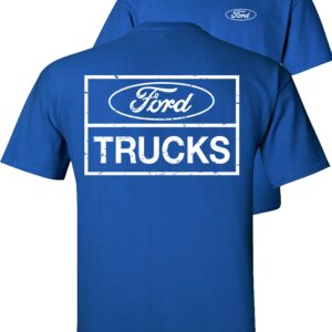 Fair Game Ford Trucks White Square Logo T-Shirt F&B Adult Unisex-Royal Blue-XL