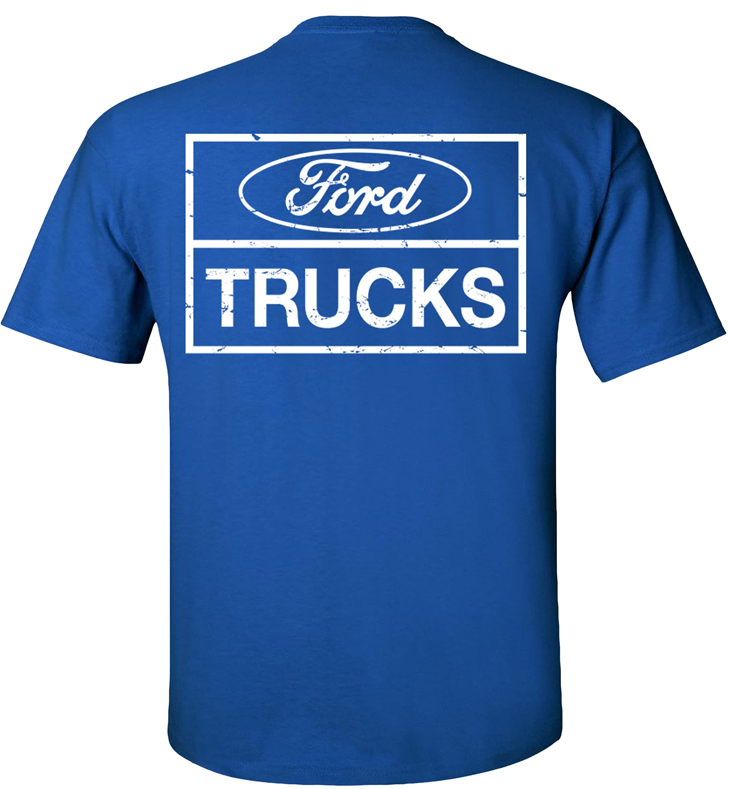 Fair Game Ford Trucks White Square Logo T-Shirt F&B Adult Unisex-Royal Blue-XL