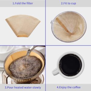 #4 Cone Coffee Filters, 100 Count Number 4 Paper Coffee Filters 8-12 Cup for Pour Over and Drip Coffee Maker, Compatible with Ninja Coffee Filter