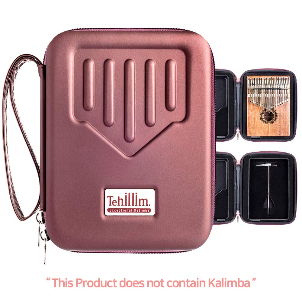 Tehillim Kalimba CASE ONLY, Thumb Piano Case Water-resistant Shock-proof with Gift box for 17 Keys Kalimba Case(Burgundy Color)