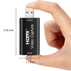 HDMI Video Capture Card, 4K HDMI to USB Capture Card Full HD 1080P 30fps, Record via DSLR, Camcorder, Action Cam for Live Streaming, Compatible with Nintendo Switch, PS4, Xbox One, PC