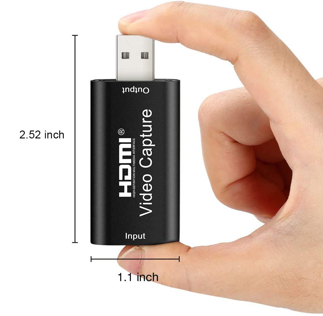 HDMI Video Capture Card, 4K HDMI to USB Capture Card Full HD 1080P 30fps, Record via DSLR, Camcorder, Action Cam for Live Streaming, Compatible with Nintendo Switch, PS4, Xbox One, PC