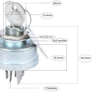 Riding Lawn Mower Ignition Switch Replaces STD365402 725-1717 925-1717 140301 92556 092556MA 092556 532140301 fits Briggs & Stratton Craftsman Husqvarna Murray ayp 4position 7terminal (1 Pack)