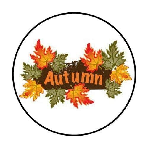 without brand Set of 48 Envelope Seals Labels Fall Autumn Leaves 1.2" Round