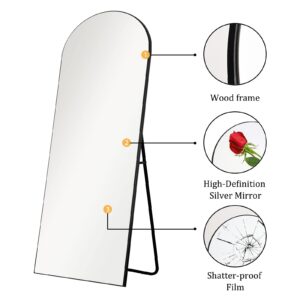 MIRUO Full Length Mirror, 59" x 20", Standing Hanging or Leaning Against Wall Floor Mirrors Body Dressing Wall-Mounted for Living Room, Bedroom with Aluminum Alloy Thin Frame, Silver.