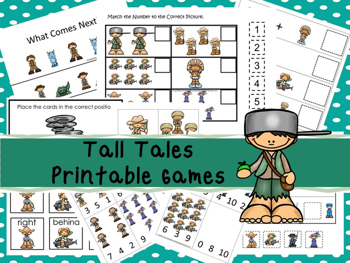 30 Printable Tall Tales themed Games and Activities