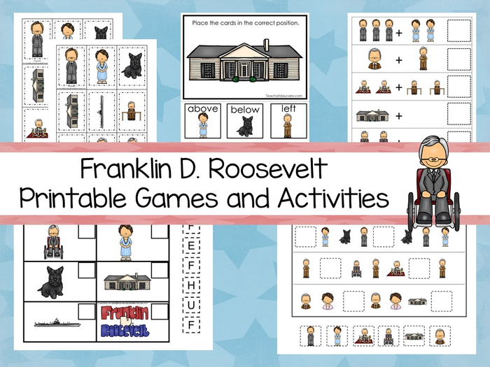 30 Printable Franklin D. Roosevelt themed Games and Activities