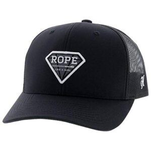 hooey women's rope like a girl diamond patch mesh ball cap black one size