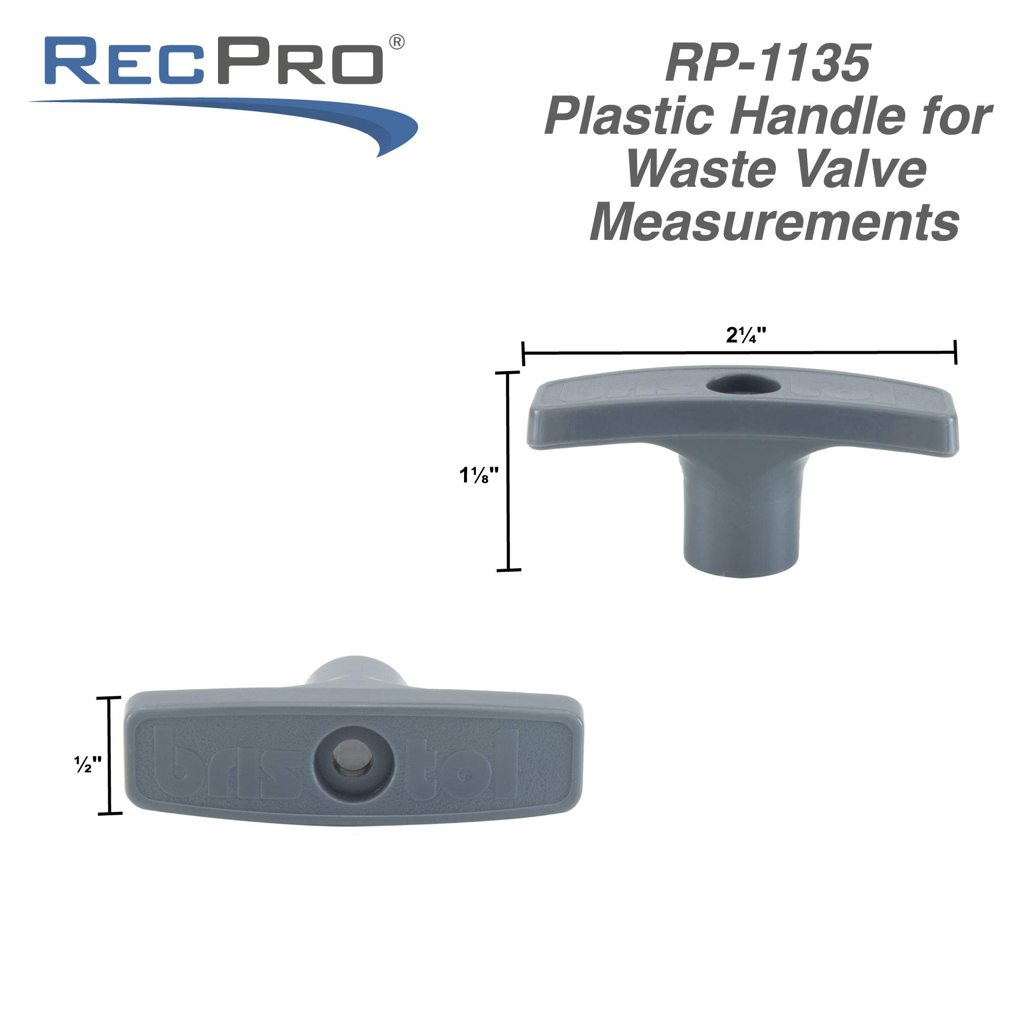 RecPro RV Waste Valve Handle | Replacement for Valve Extension Rod | Gray